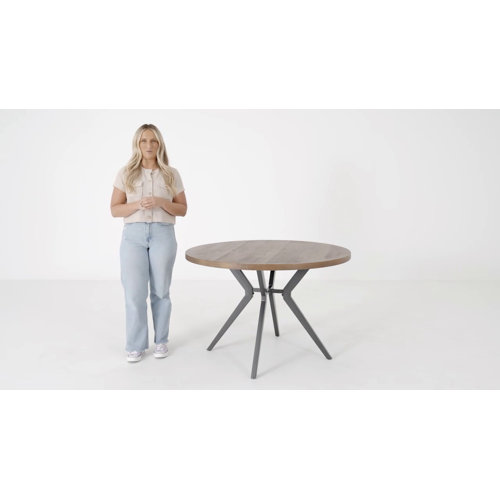 Mercury Row® Etna 45" Round Dining Table With Black Metal Base & Reviews | Wayfair